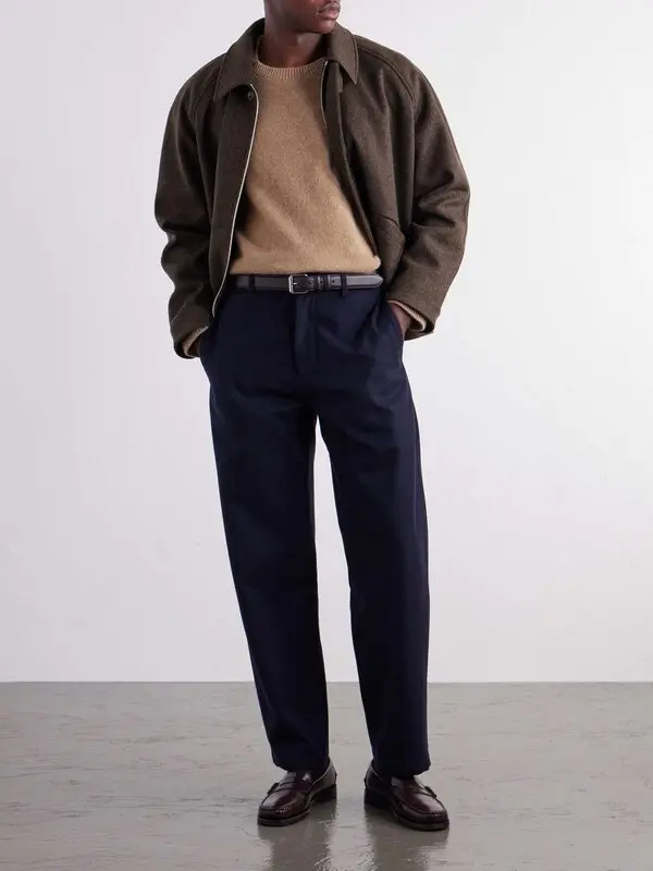 De Bonne Facture Balloon Wide-leg Wool And Cotton-blend Trousers