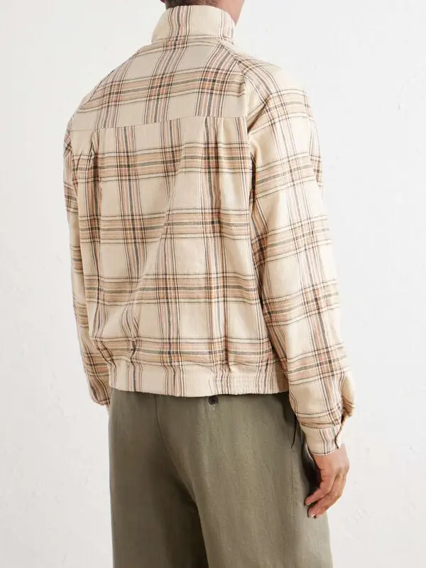 KARDO Stanley Embroidered Checked Cotton Bomber Jacket