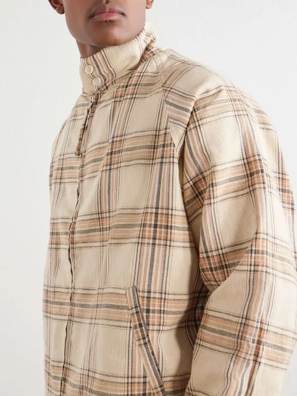 KARDO Stanley Embroidered Checked Cotton Bomber Jacket