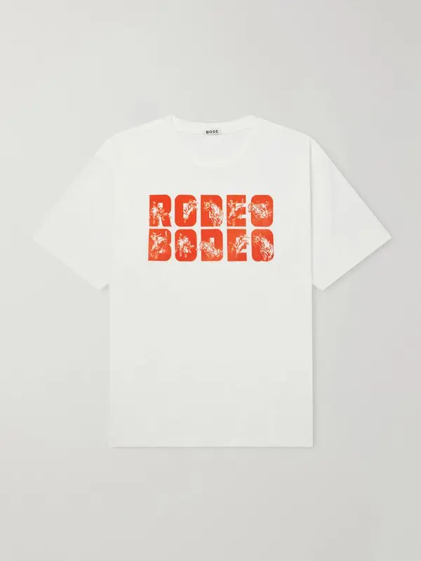 BODE Rodeo Bodeo Printed Cotton-jersey T-shirt - Neutrals