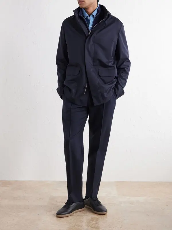 Zegna Twill Hooded Coat