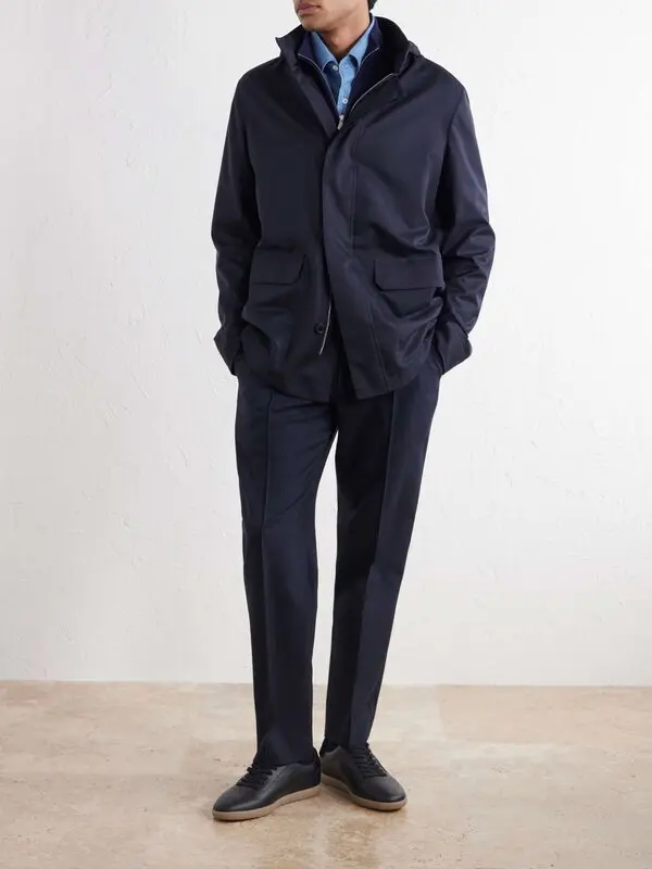 Zegna Twill Hooded Coat