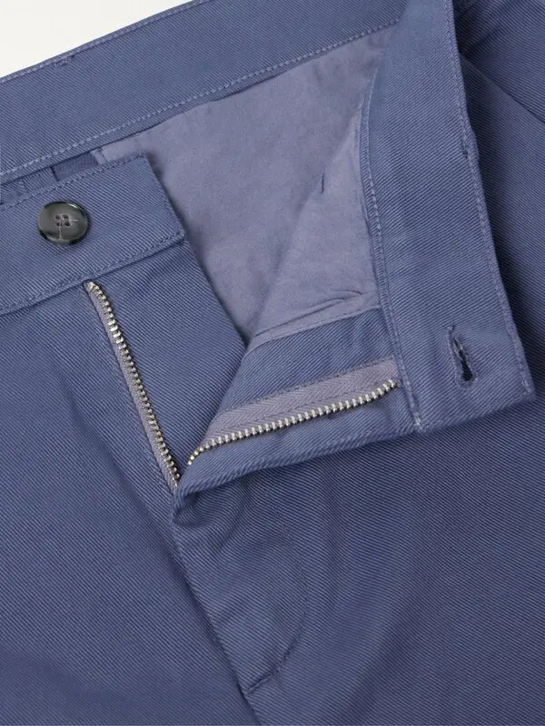 Canali Straight-leg Stretch-cotton Gabardine Trousers