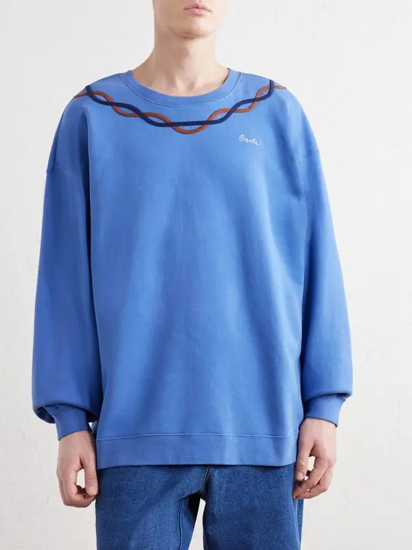 BODE Sidewinder Embroidered Cotton-fleece Sweatshirt
