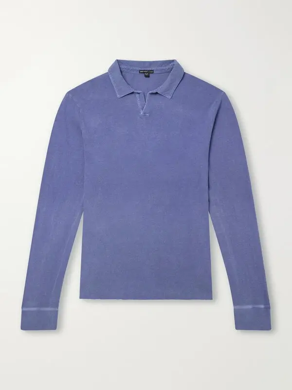 JAMES PERSE Cotton-twill Polo Shirt - Blue