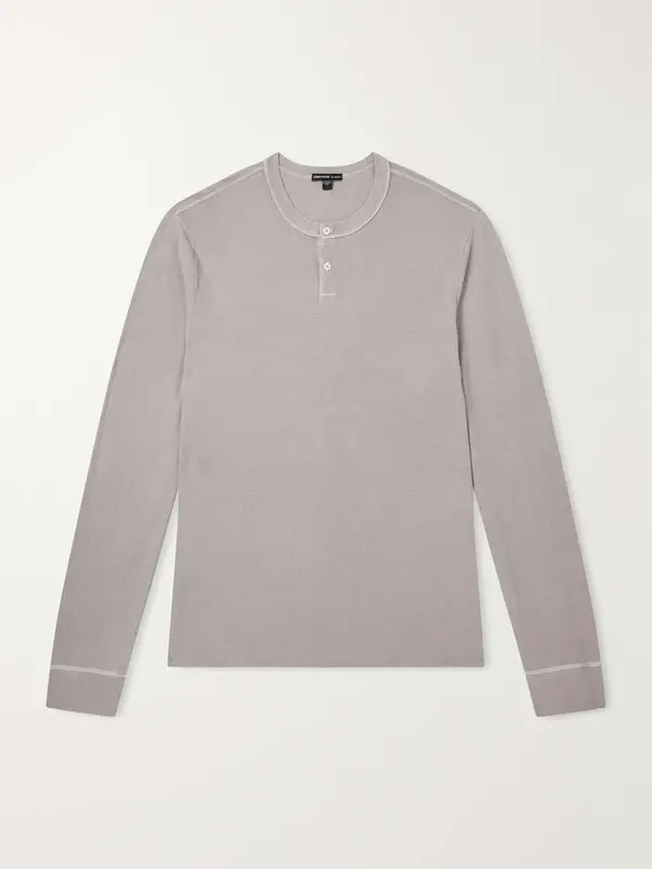 JAMES PERSE Cotton-jersey Henley T-shirt