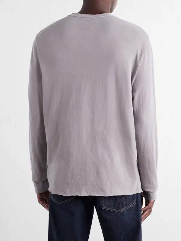 JAMES PERSE Cotton-jersey Henley T-shirt - Gray