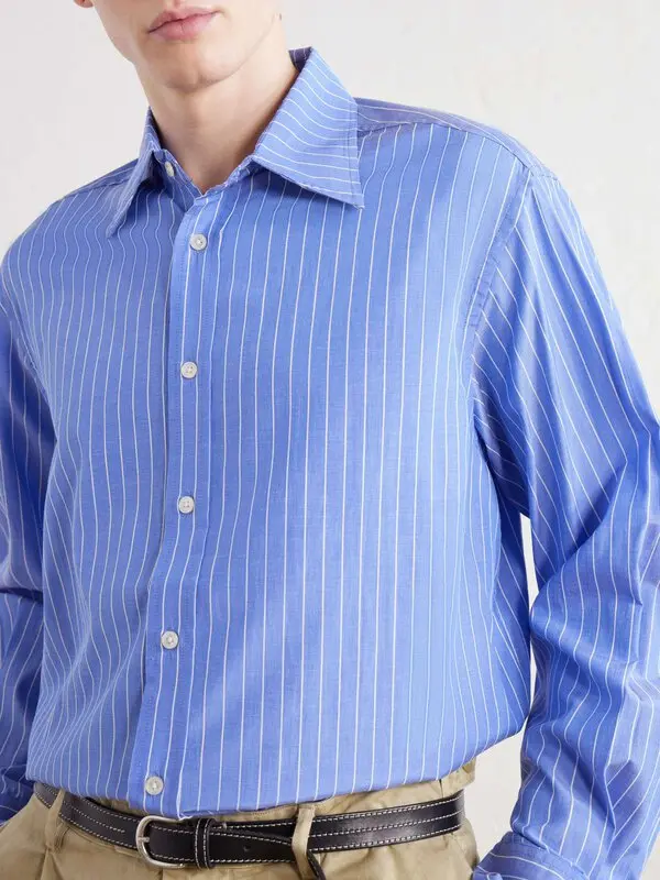 BODE Striped Cotton-poplin Shirt