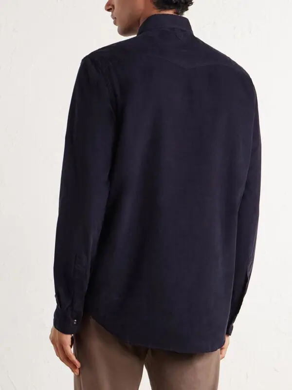Canali Cotton-corduroy Shirt - Blue