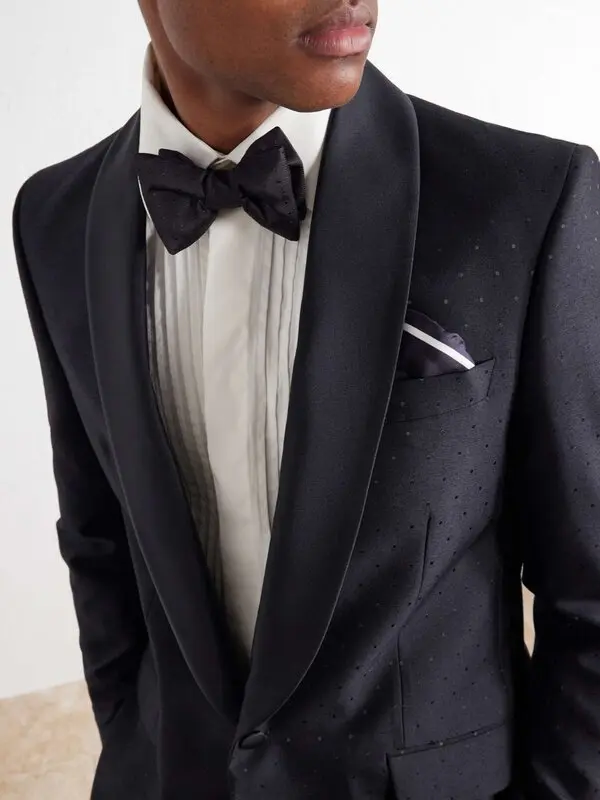 FAVOURBROOK Polka-dots Wool And Silk-blend Tuxedo Jacket