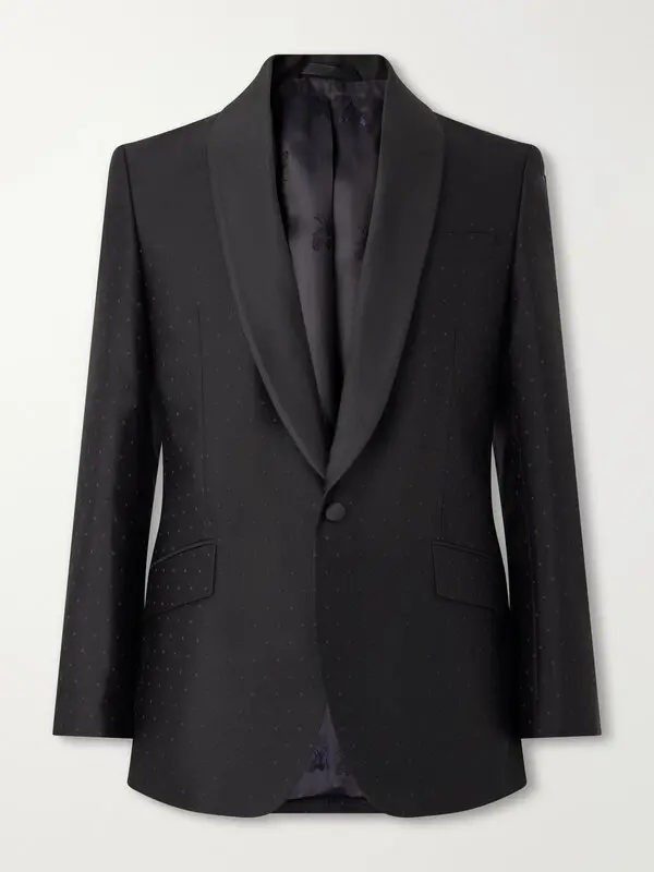 FAVOURBROOK Polka-dots Wool And Silk-blend Tuxedo Jacket