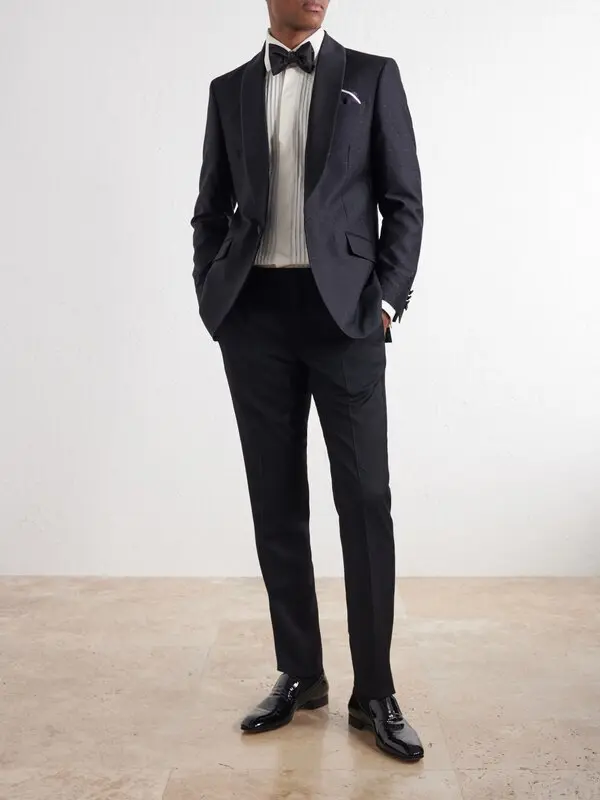 FAVOURBROOK Polka-dots Wool And Silk-blend Tuxedo Jacket