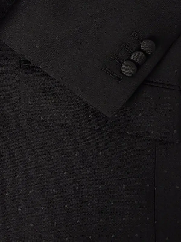 FAVOURBROOK Polka-dots Wool And Silk-blend Tuxedo Jacket