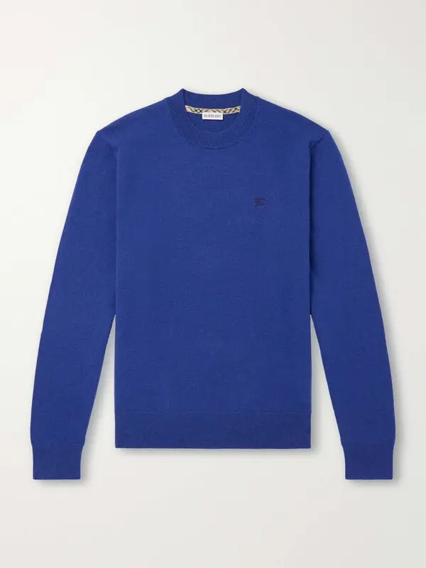 Burberry Logo-embroidered Cashmere-blend Sweater