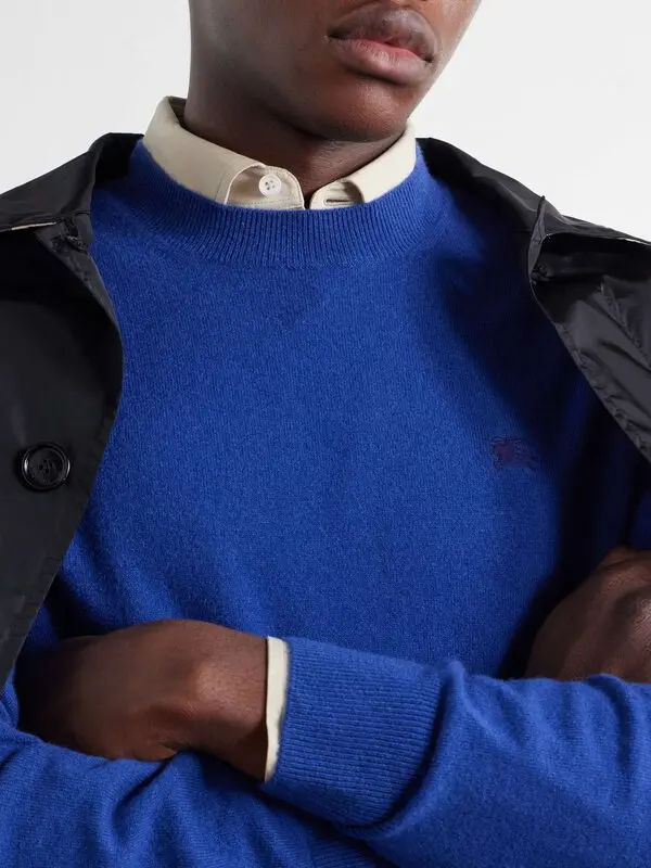 Burberry Logo-embroidered Cashmere-blend Sweater
