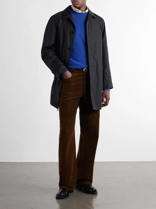 Burberry Logo-embroidered Cashmere-blend Sweater - Blue