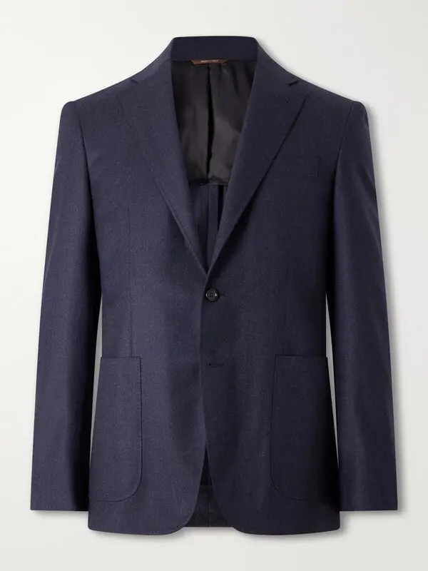 Canali Kei Wool Suit Jacket - Blue