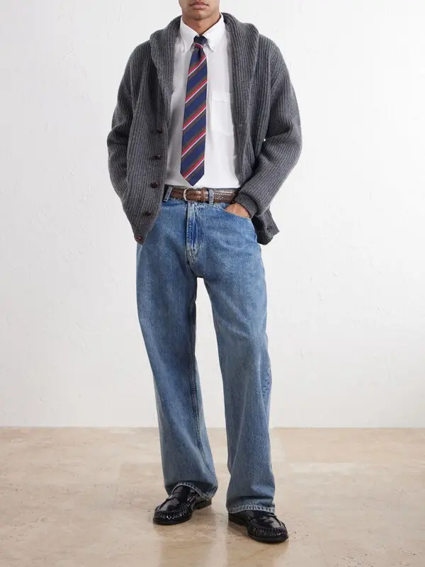 DRAKE'S Button-down Collar Cotton Oxford Shirt