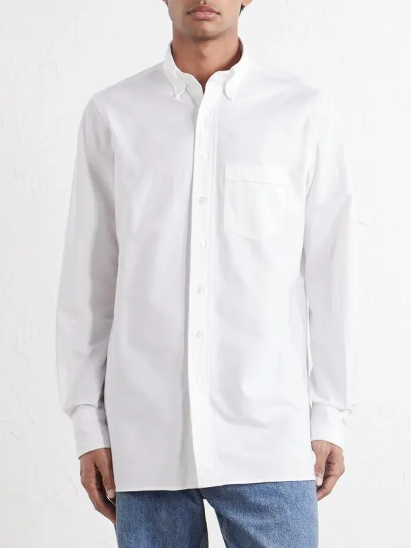 DRAKE'S Button-down Collar Cotton Oxford Shirt