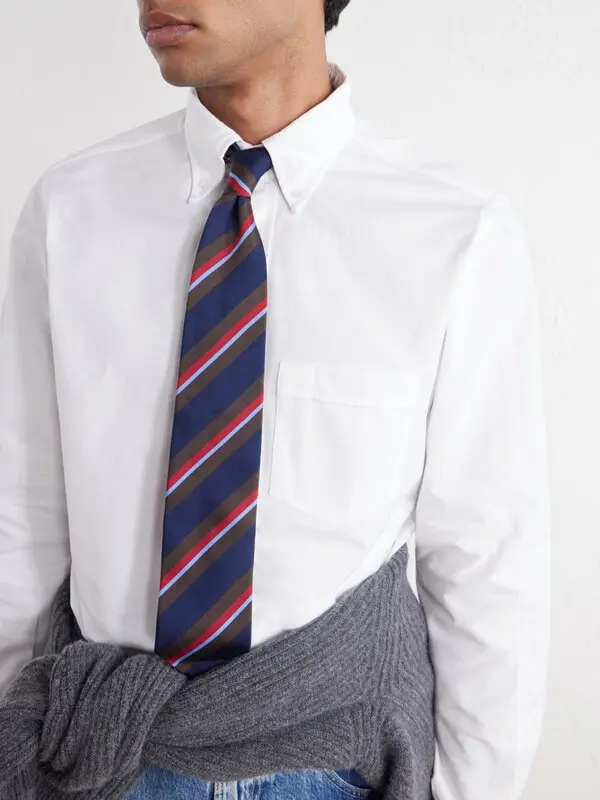DRAKE'S Button-down Collar Cotton Oxford Shirt