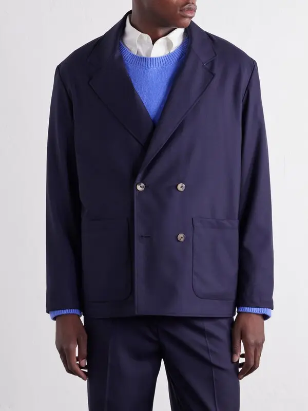 De Bonne Facture Double-breasted Virgin Wool-twill Jacket
