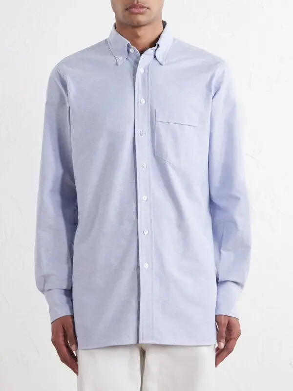 DRAKE'S Button-down Collar Cotton Oxford Shirt