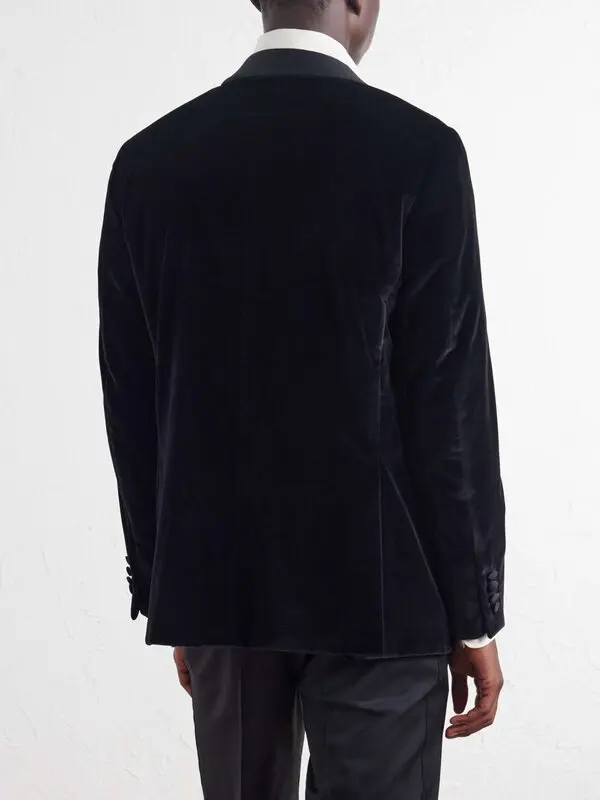 Canali Shawl-collar Satin-trimmed Cotton-velvet Tuxedo Jacket