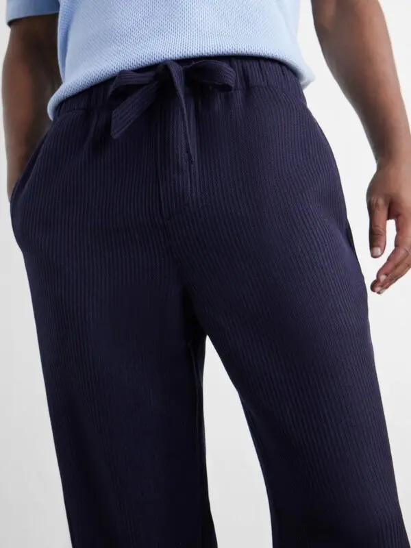 Frescobol Carioca Luan Straight-leg Wool Drawstring Trousers - Blue