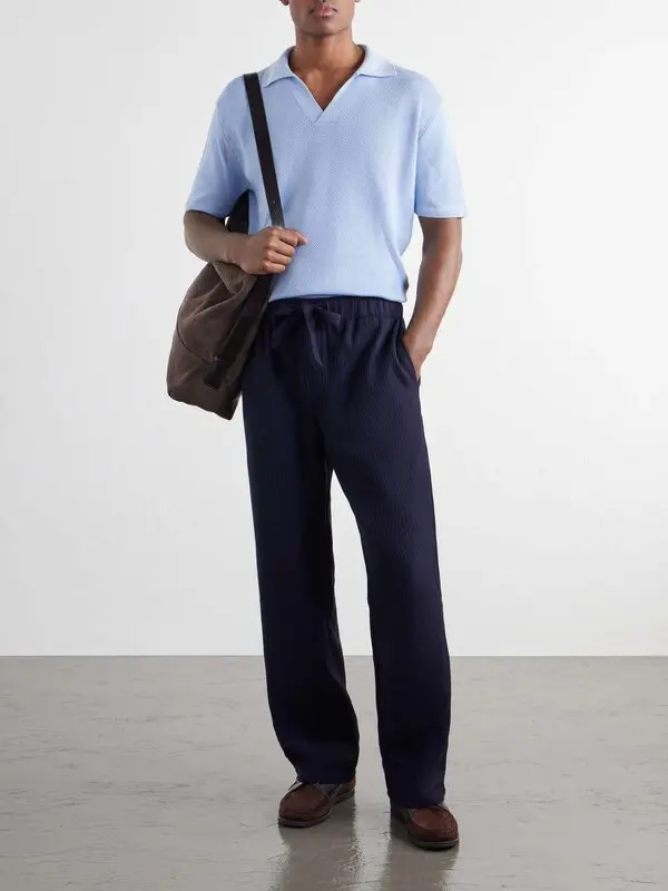 Frescobol Carioca Luan Straight-leg Wool Drawstring Trousers