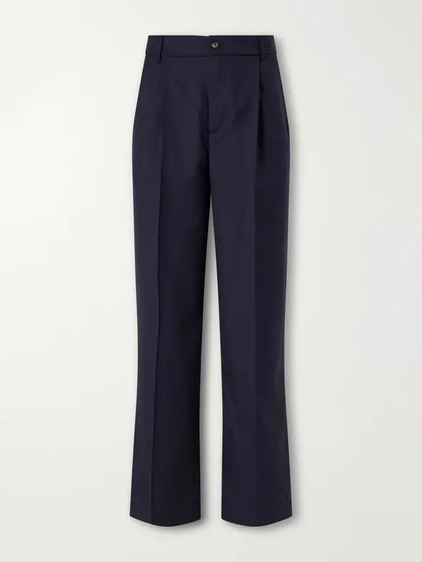 De Bonne Facture Grandad Wide-leg Virgin Wool Trousers