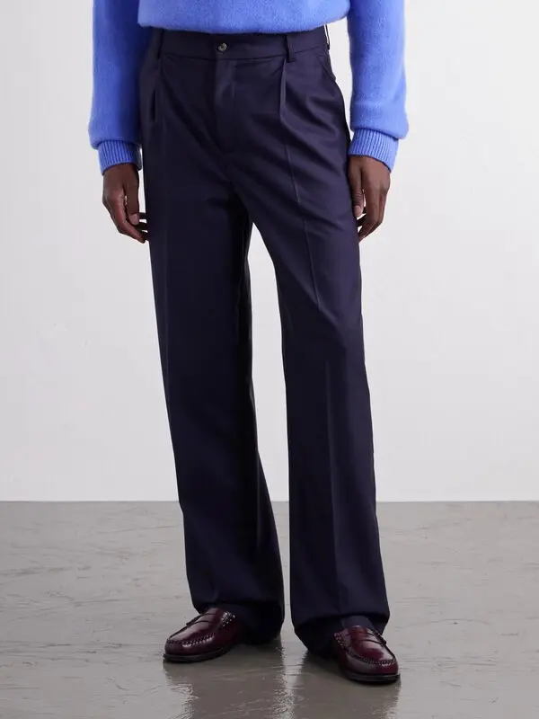 De Bonne Facture Grandad Wide-leg Virgin Wool Trousers