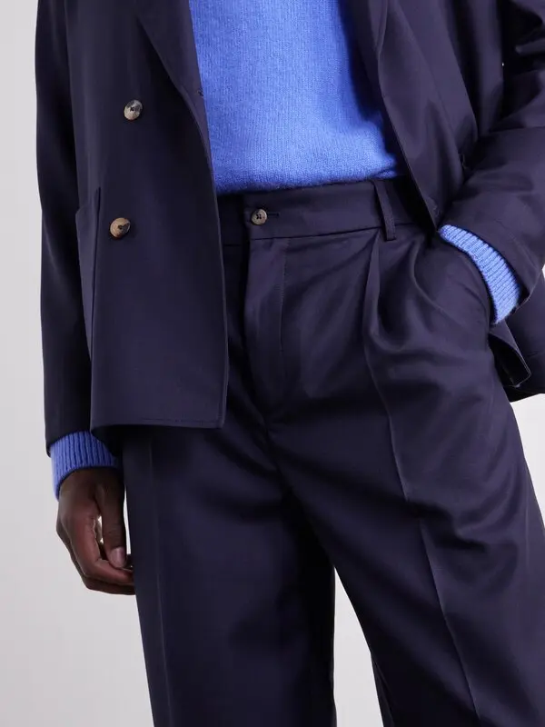 De Bonne Facture Grandad Wide-leg Virgin Wool Trousers