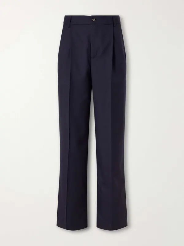 De Bonne Facture Grandad Wide-leg Virgin Wool Trousers
