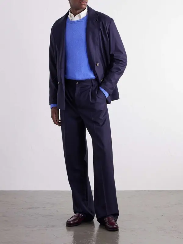 De Bonne Facture Grandad Wide-leg Virgin Wool Trousers