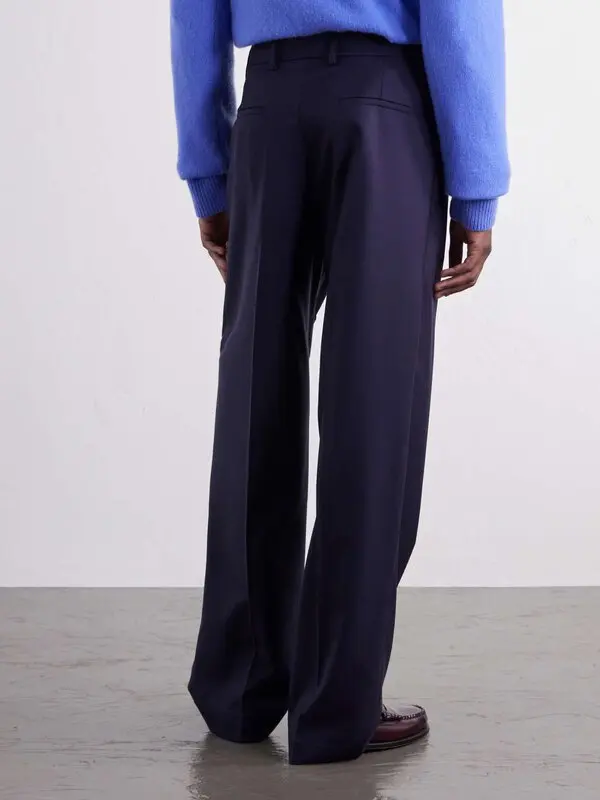 De Bonne Facture Grandad Wide-leg Virgin Wool Trousers