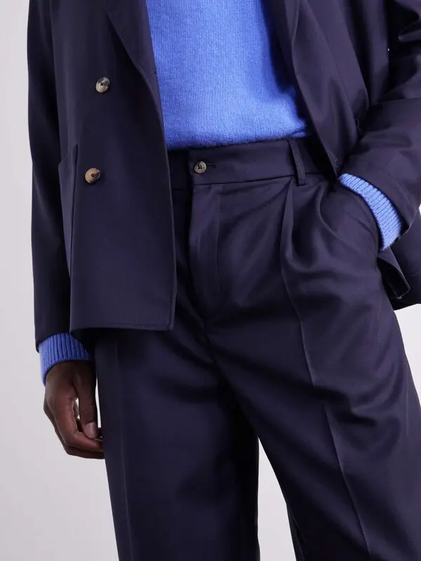 De Bonne Facture Grandad Wide-leg Virgin Wool Trousers