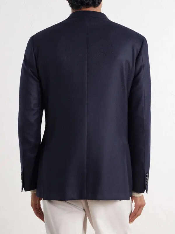 Canali Kei Double-breasted Wool And Silk-blend Blazer
