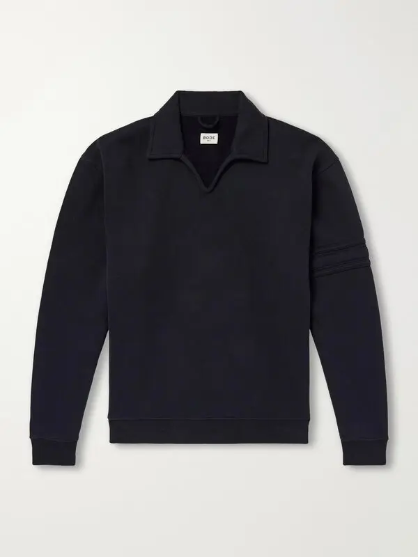 BODE Crew Polo Cotton-jersey Sweatshirt