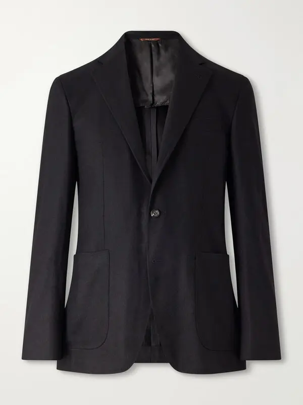 Canali Wool-blend Suit Jacket - Black
