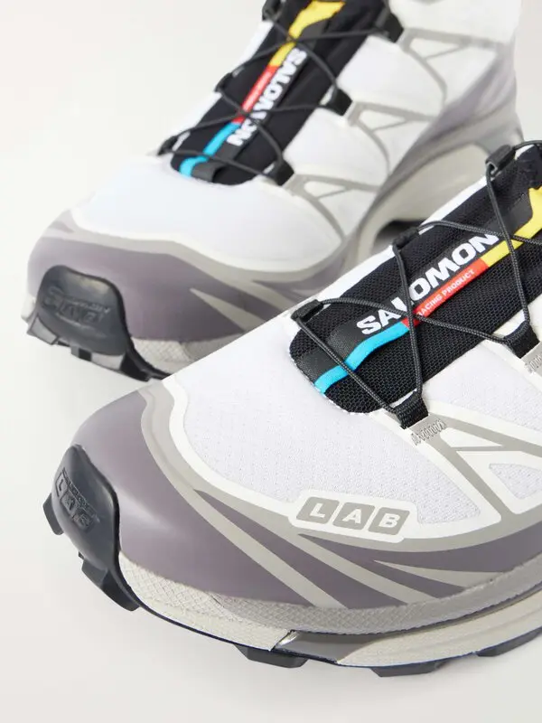 SALOMON Xt-6 Rubber-trimmed Mesh Sneakers - White