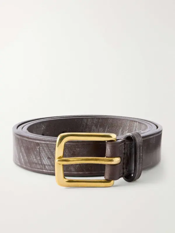 DRAKE'S 2cm Leather Belt