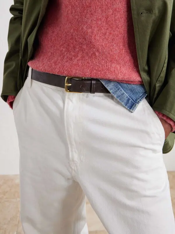 DRAKE'S 2cm Leather Belt