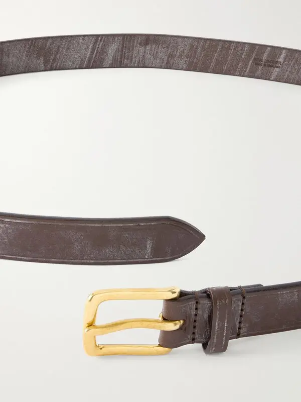 DRAKE'S 2cm Leather Belt