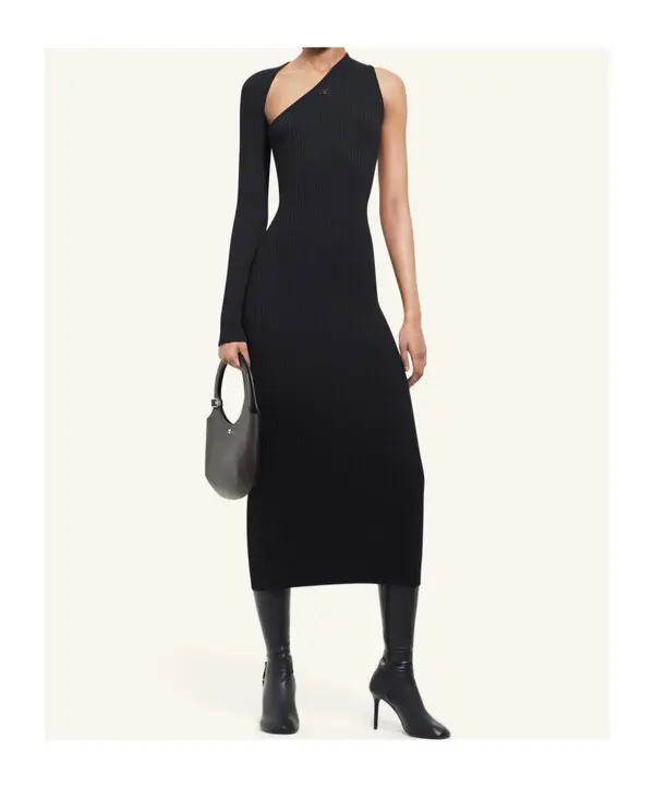 COURREGES Ribbed-knit Maxi Dress
