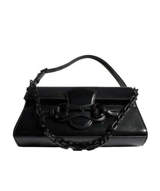 Gucci Horsebit Ristretto Medium Shoulder Bag - Black