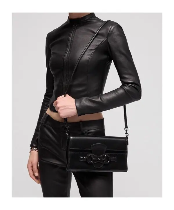 Gucci Horsebit Ristretto Medium Shoulder Bag - Black