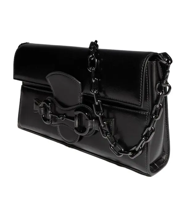 Gucci Horsebit Ristretto Medium Shoulder Bag - Black