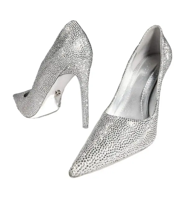 Gucci Donna Crystal Pump - Metallic Silver