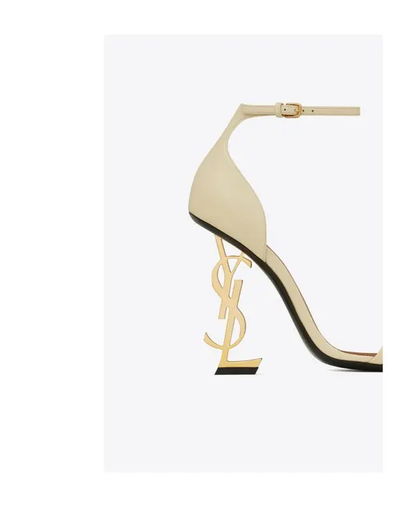 Saint Laurent Opyum Logo Plaque Heeled Sandals