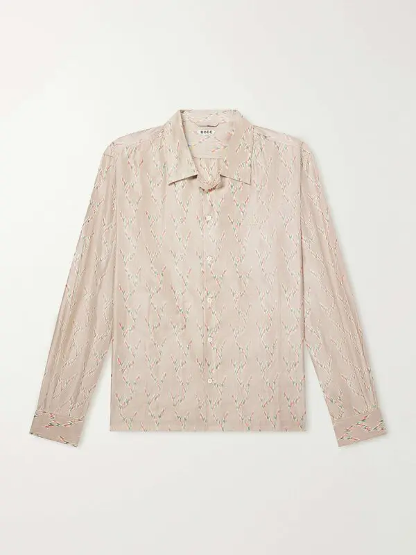 BODE Sagebrush Printed Silk-satin Shirt